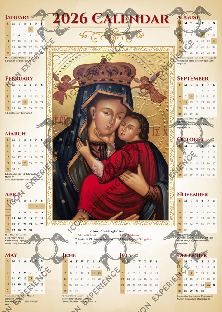 Christian Liturgical Calendar 2026 — featuring the Icon of the Mother ...